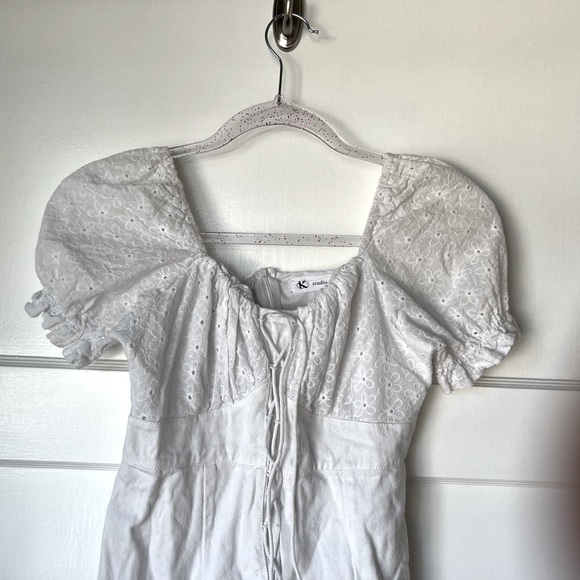 For Love And Lemons | Dresses | Pointelle And White Denim Cottage Core ...